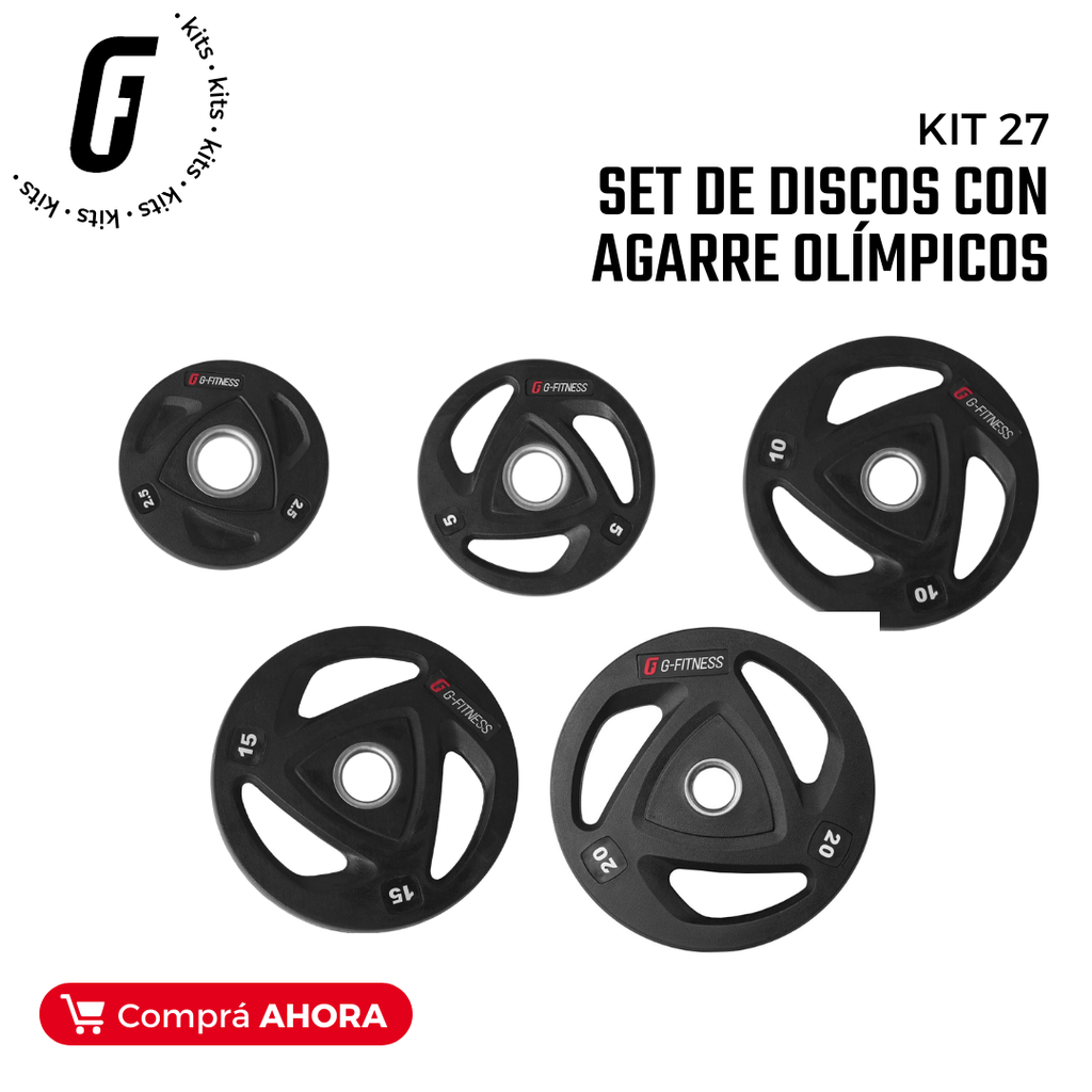 KIT27: Set de Discos con Agarre Olímpicos | G-fitness Lideres en ...